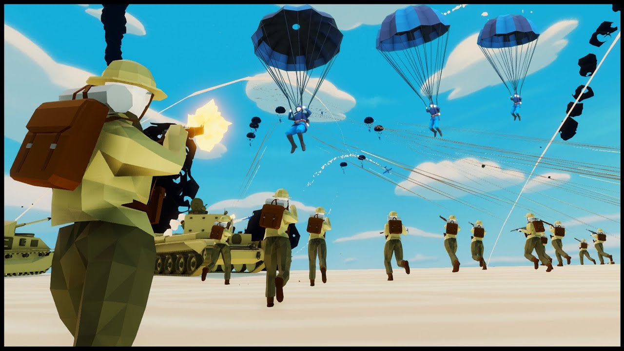 German Paratroopers AIRDROP! - Total Tank Simulator - YouTube