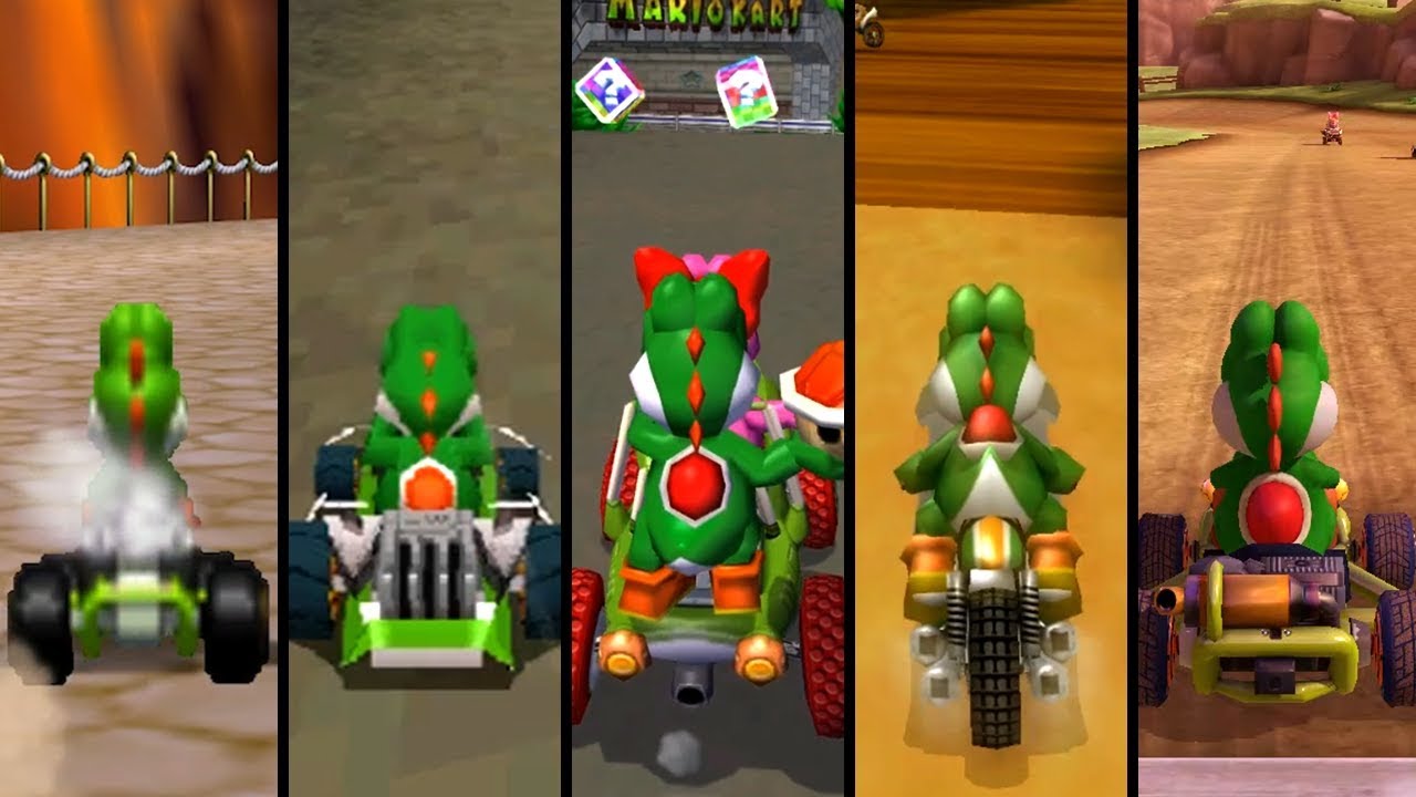 Evolution of Yoshi Courses in Mario Kart (1996-2019) - YouTube