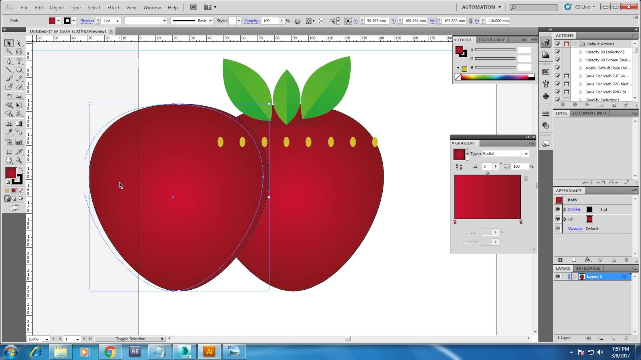 Tutorial on Creating Vector Strawberry in Illustrator - YouTube