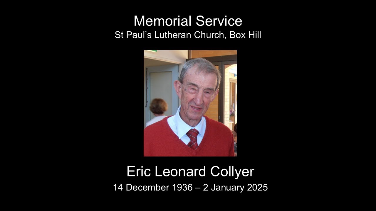 Eric Leonard Collyer Memorial Service - YouTube