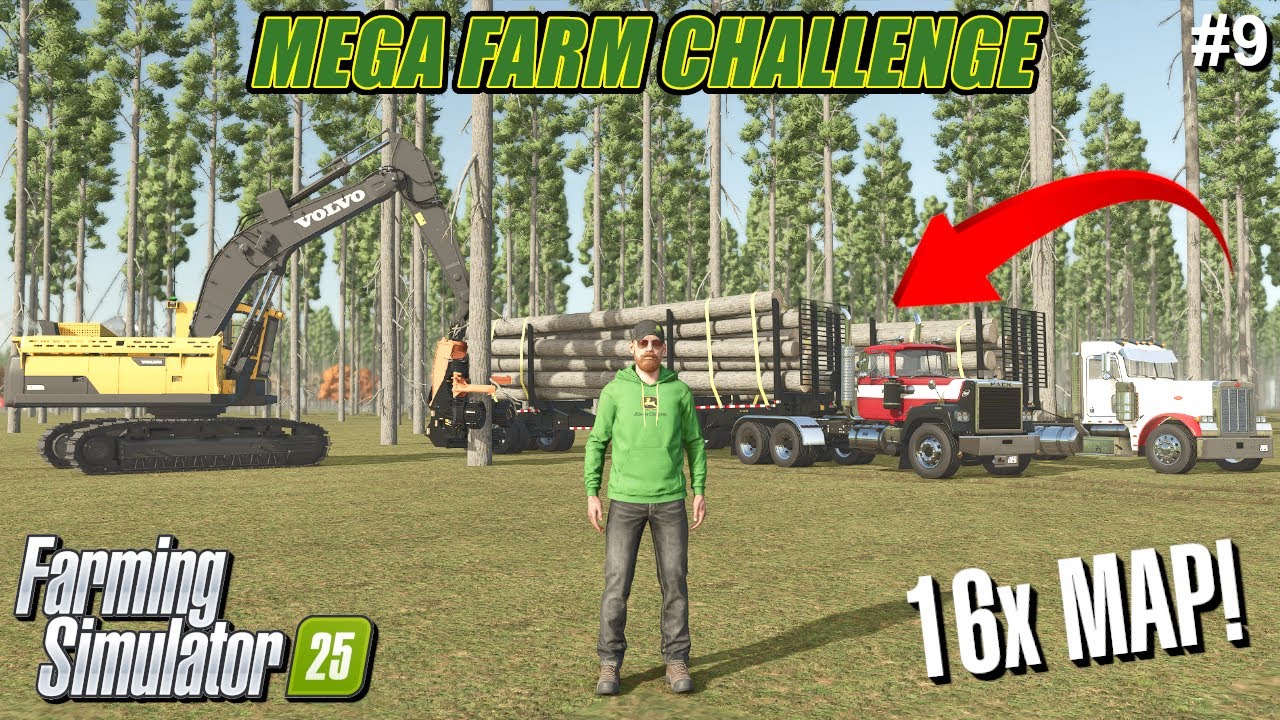 16X MAP! CLEARING A FOREST TO MAKE A MEGA FIELD! | Farming Simulator 25 ...