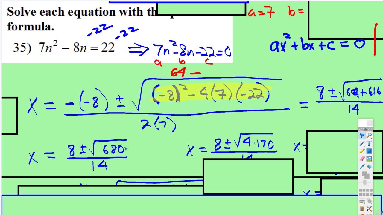 Quadratics: Solving using Quadratic Formula - YouTube