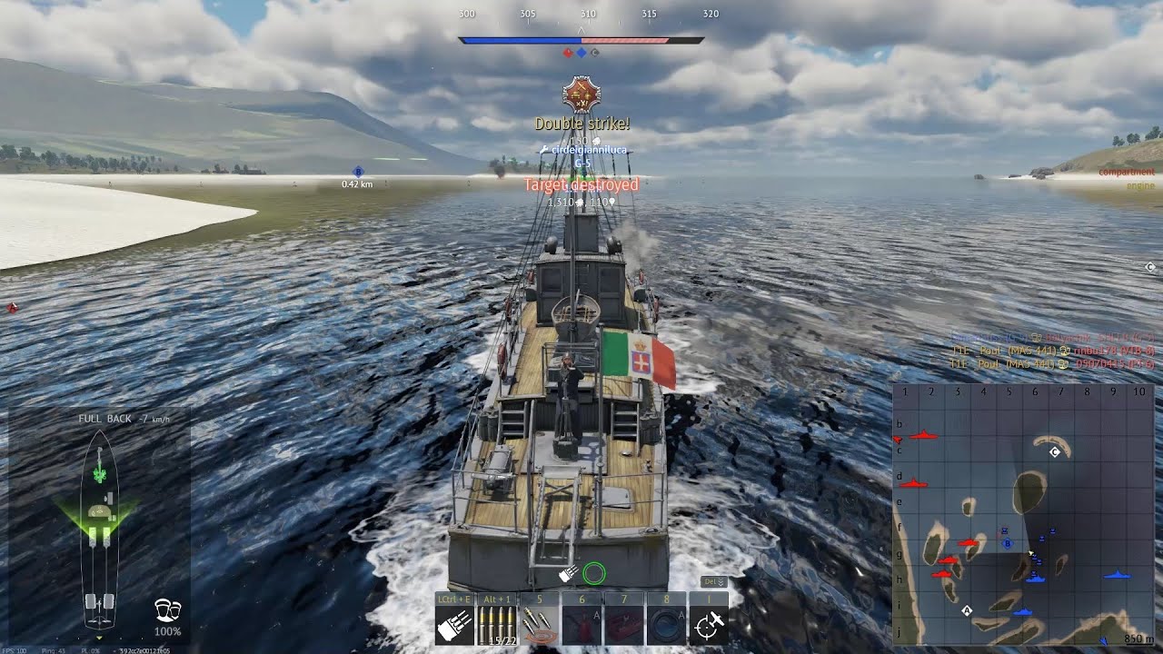 War Thunder; MAS 441; The speed of this boat is poor, but the gun makes ...
