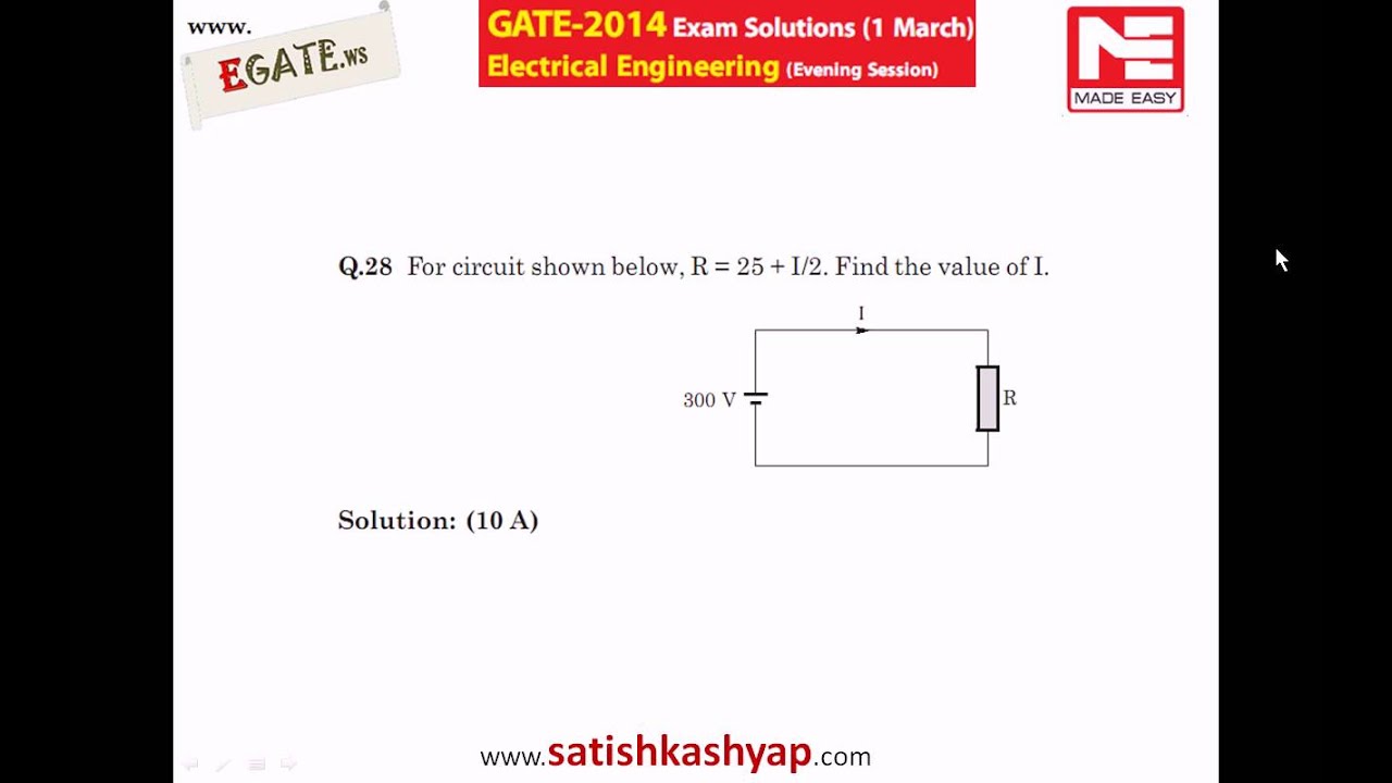 GATE 2014 Electrical (EEE) Paper Evening session Answer Key (Held on ...