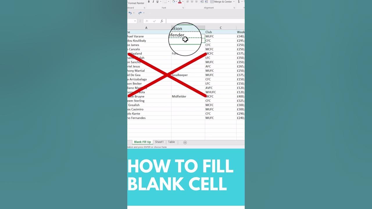 How To Fill Blank Cells In Excel - YouTube