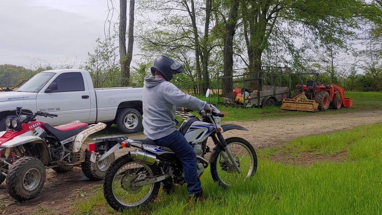 Yamaha XT250 with Delkevic SS70 slip on muffler - YouTube