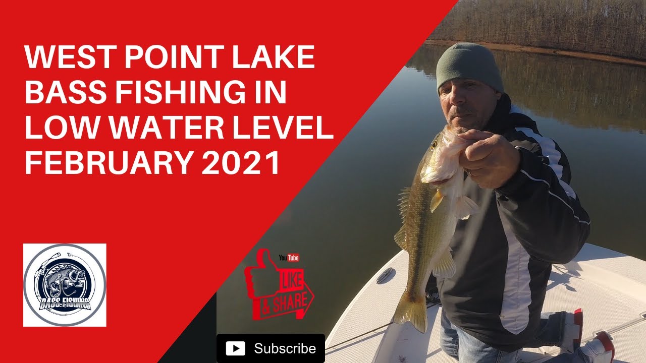 West Point Lake Low Water Level Bass Fishing in February - YouTube