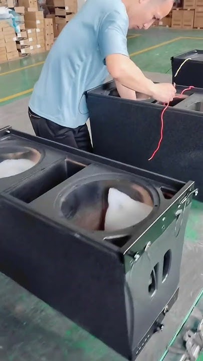 Double 12 inch line array speaker - YouTube