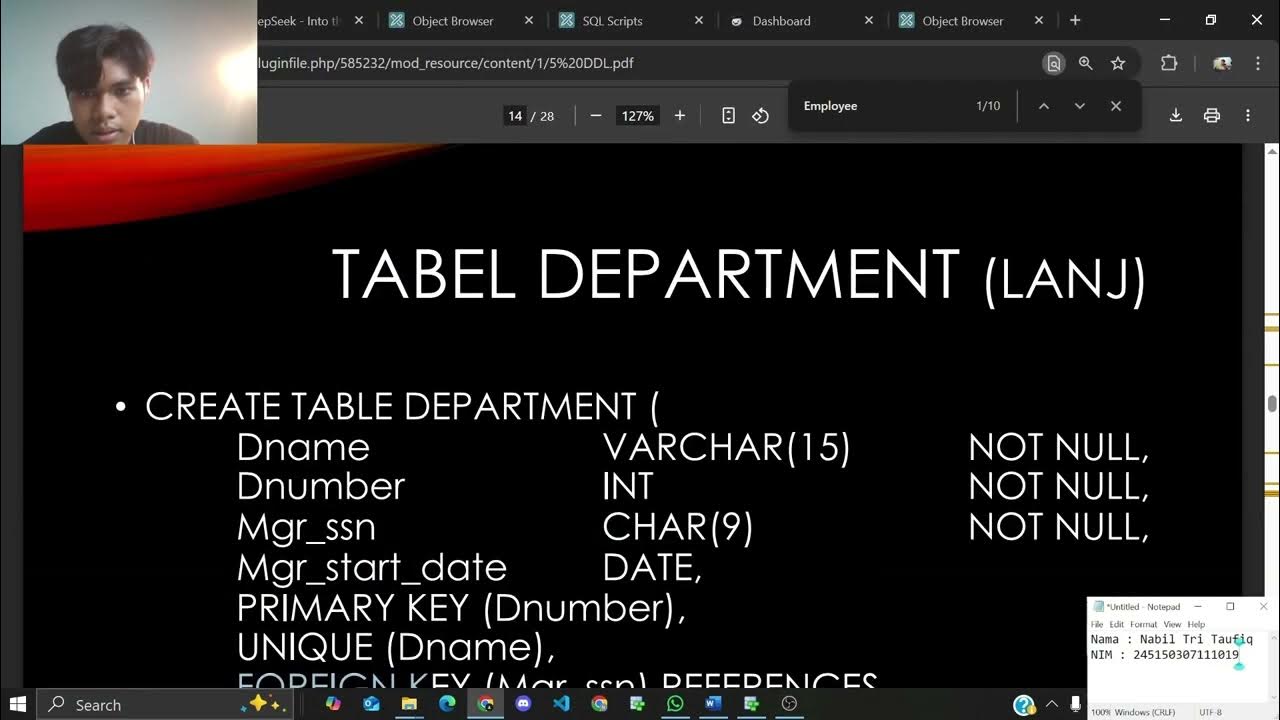 Tugas Sistem Basis Data - Data Definition Language (DDL0 - YouTube