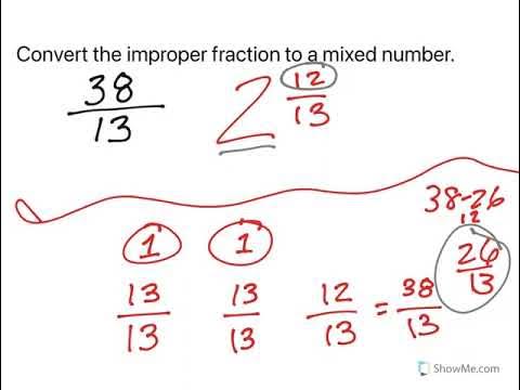 Convert between Mixed Numbers and Improper Fractions - YouTube