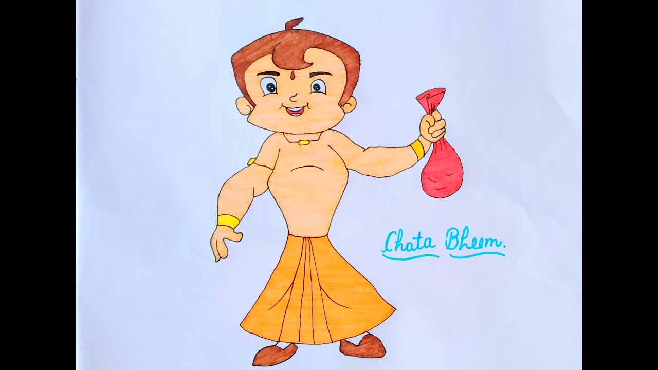 How to draw chota bheem | Chota Bheem Drawing | Chota Bheem Cartoon ...