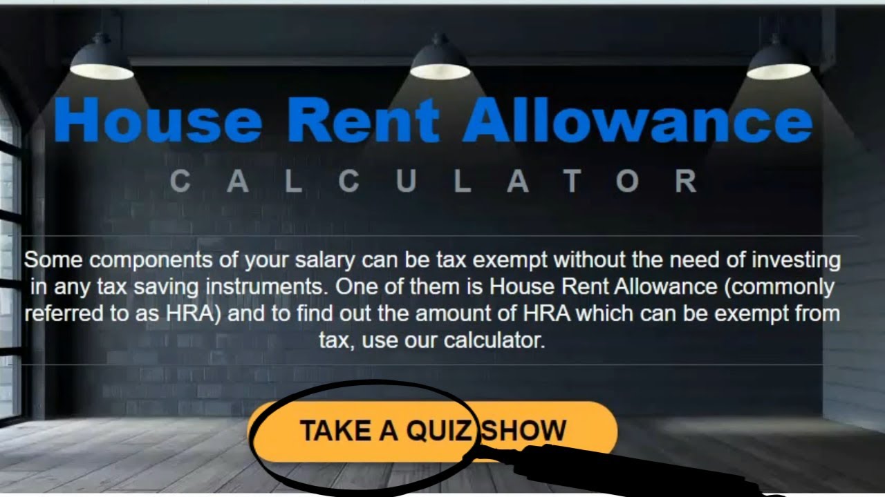 HRA Tax Exemption Calculator Excel How To Find HRA Exemption YouTube HRA Tax Exemption Calculator Excel How To Find HRA Exemption YouTube