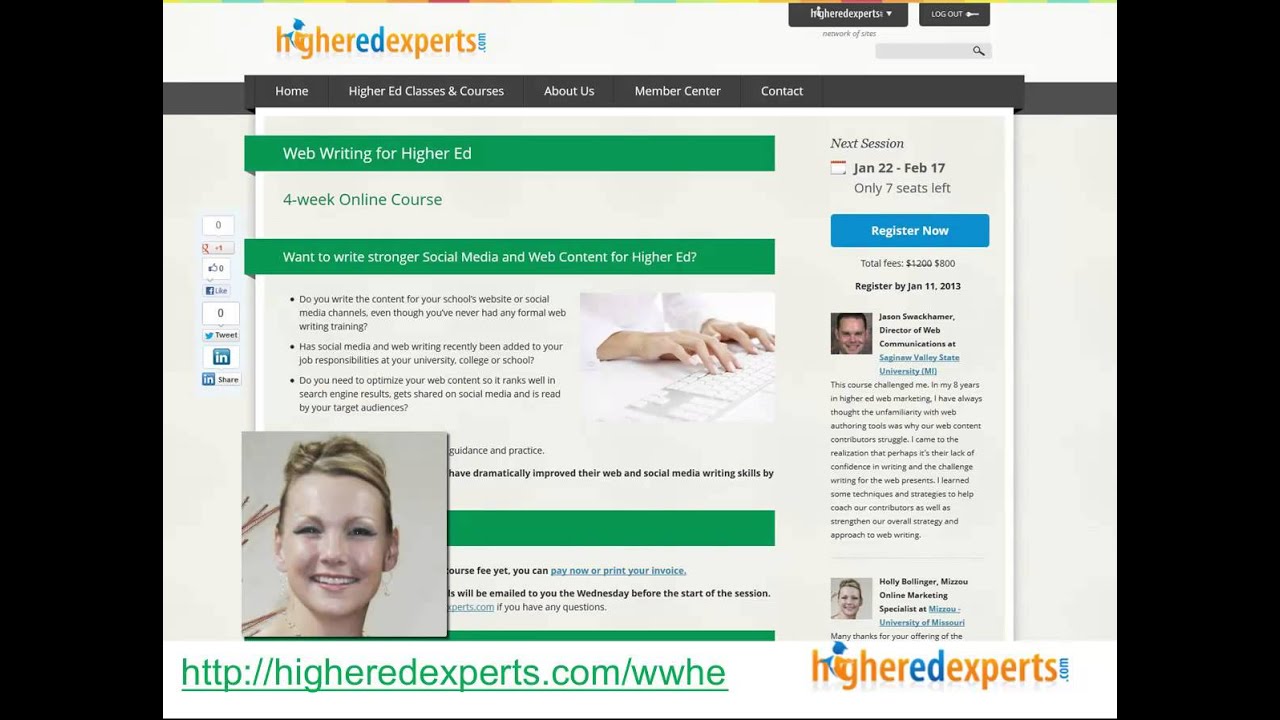 Taking the Web Writing for Higher Ed online course - YouTube