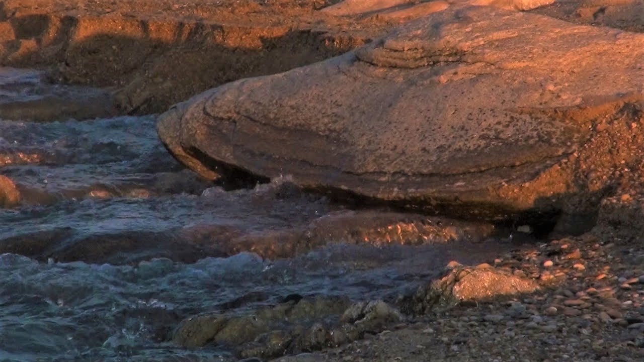 Relax - Stream running through the rocks on the beach by the sea - YouTube