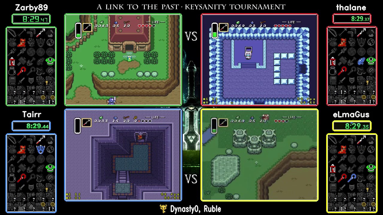 Zarby89 vs thalanee, Tairr vs eLmaGus. ALTTPR Keysanity Tournament 2018 ...