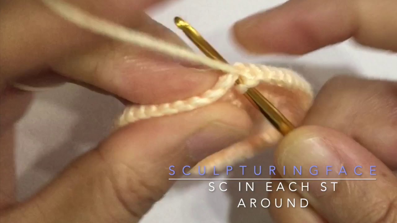 Sc in each st around - YouTube