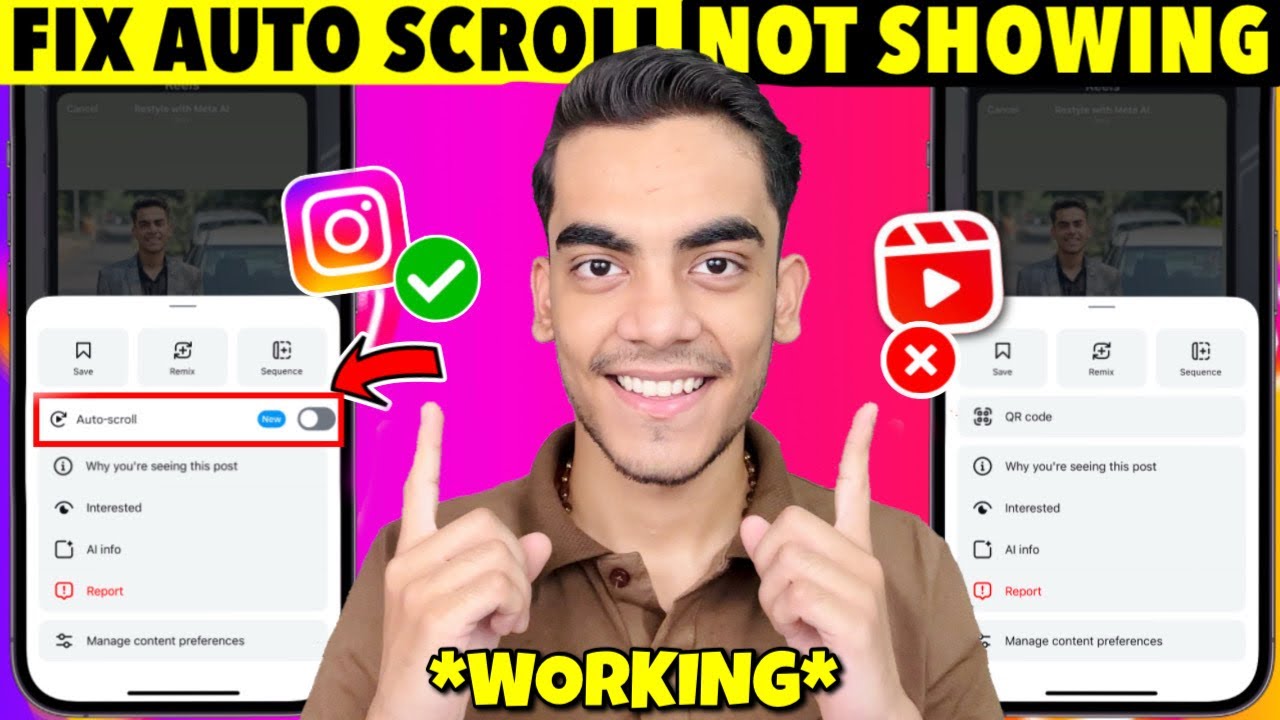 Fix Auto Scroll Instagram Reels Option Not Showing | Fix Instagram Auto Scroll Reels Not Showing ...