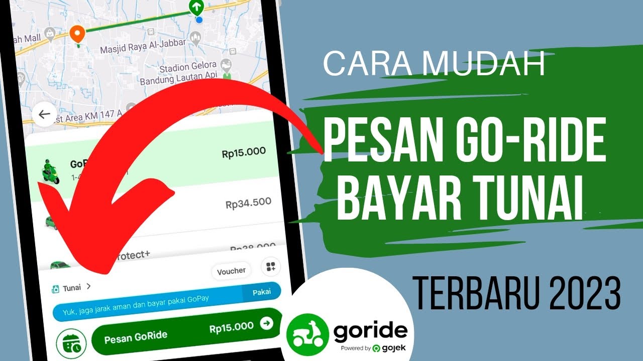 Cara Pesan GO-RIDE Bayar Tunai Terbaru - YouTube