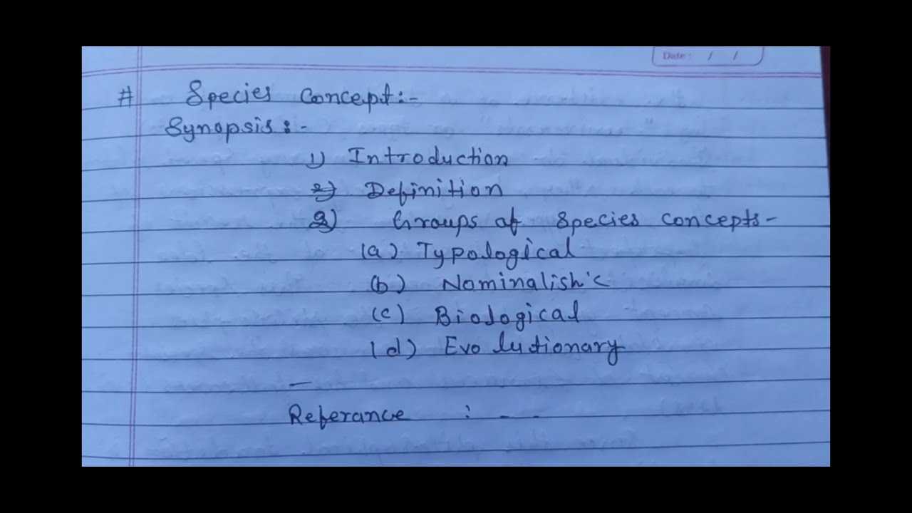 Species concept notes with explanation , typological , nominalistic ...