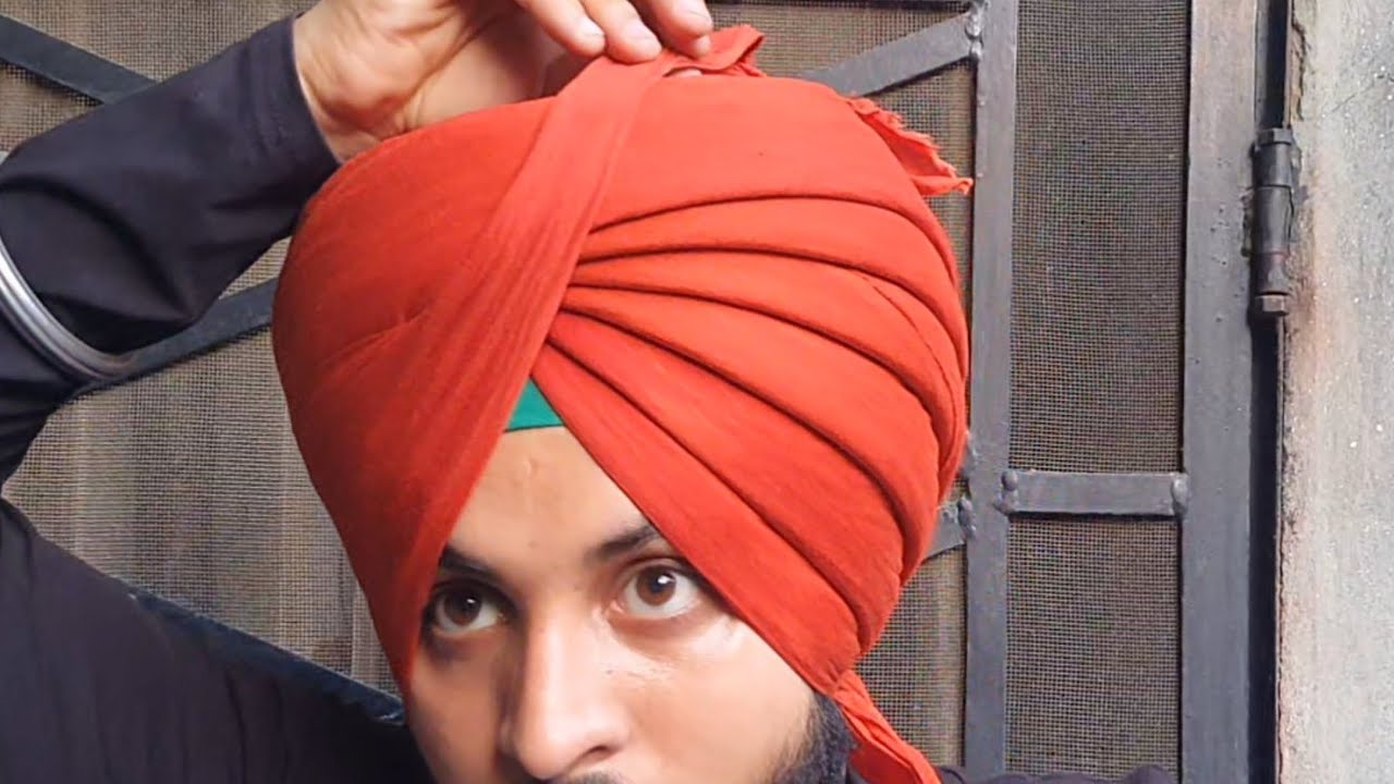 how to tie semi patiala shahi turban perfect shape - YouTube