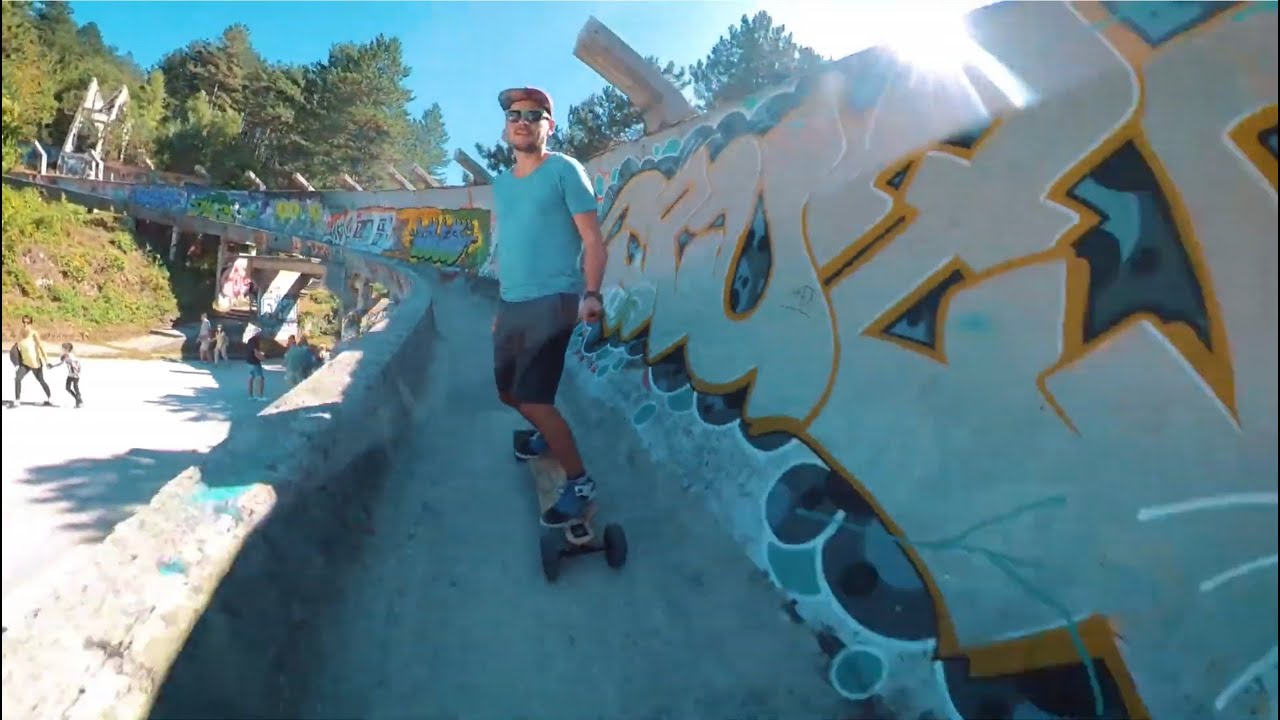 Sarajevo Bobsled track on Evolve electric skateboard - YouTube