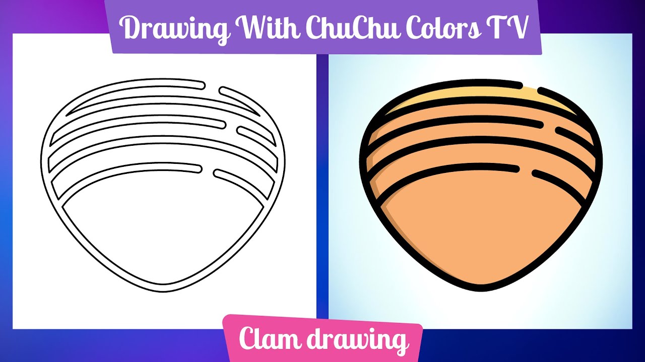 How to Draw a Clam | Simple Step-by-Step Tutorial for Beginners - YouTube