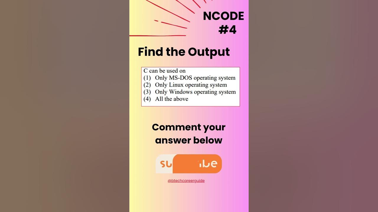 NCODE #8 | Find the output | Comment your Solution #series #decode #coding #knowcode # ...