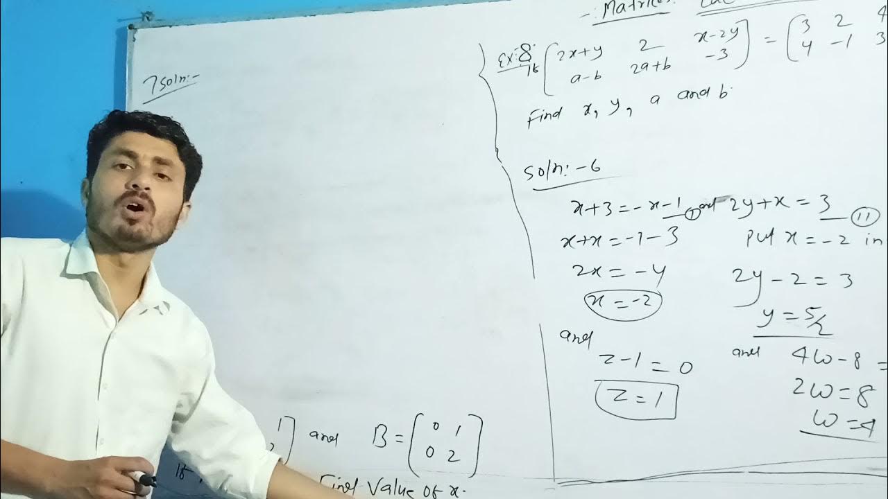 MATRICES ( Equality of matrix)Lecture-2 - YouTube