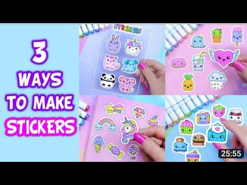3 way's ! how to make stickers - DLY stickers Handmade stickers. 😍made ...