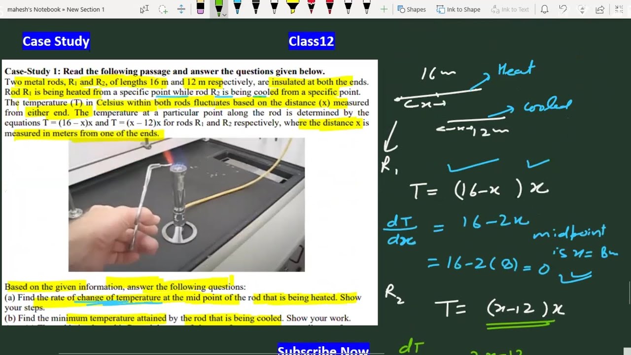 Two metal rods, R1 and R2 of lengths 16 m | Case Study Class 12 Maths ...