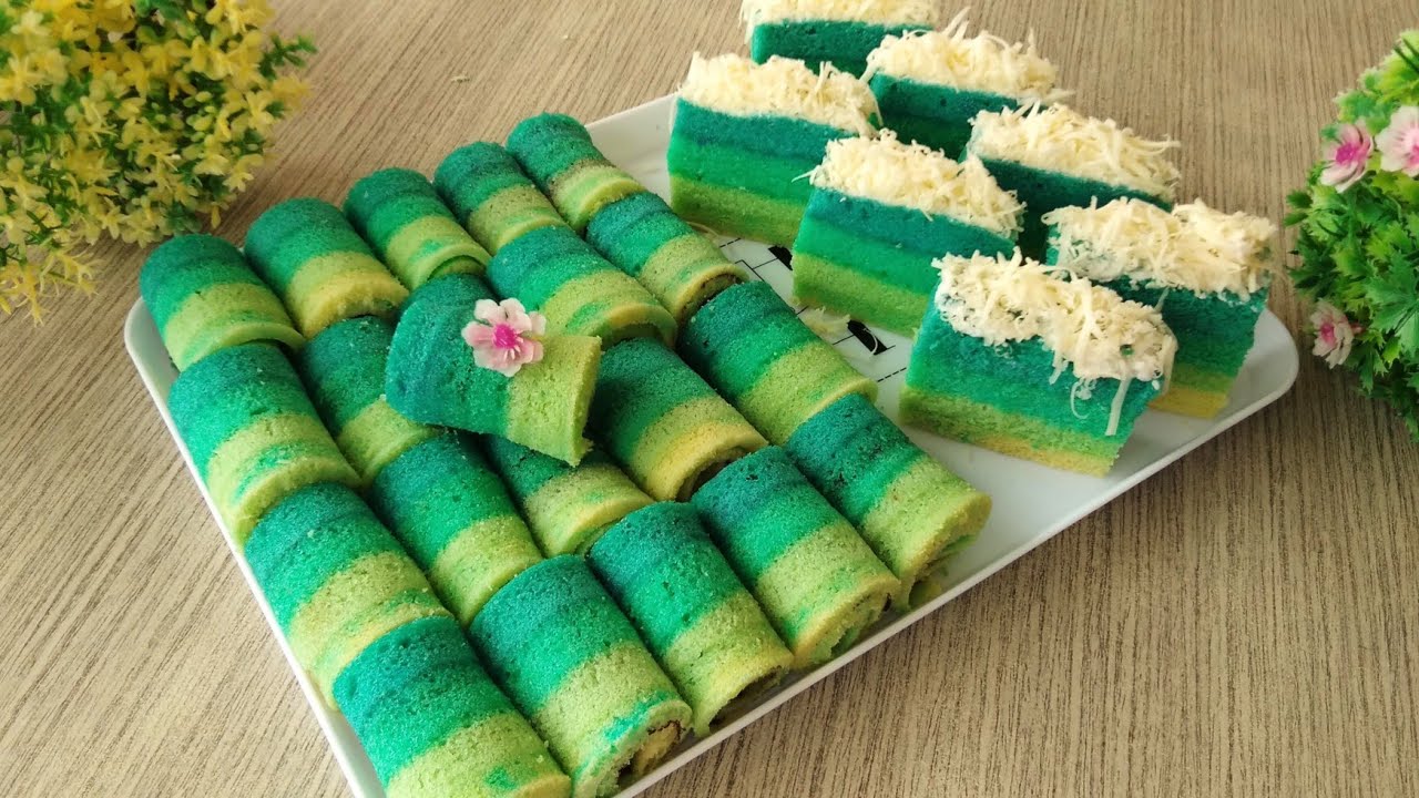 Mini roll cake ombre kue kekinian 2021 - YouTube
