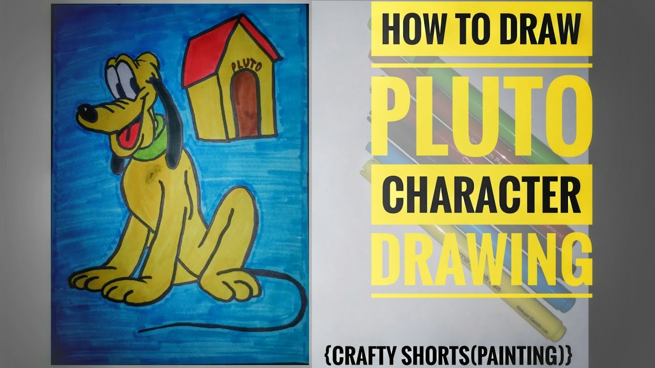 How to draw Pluto character drawing step by step| Drawing ideas for ...