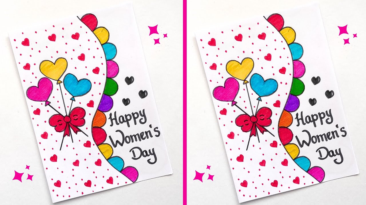 Easy Womens day Card Ideas | Handmade Womens day card | Women's day ...