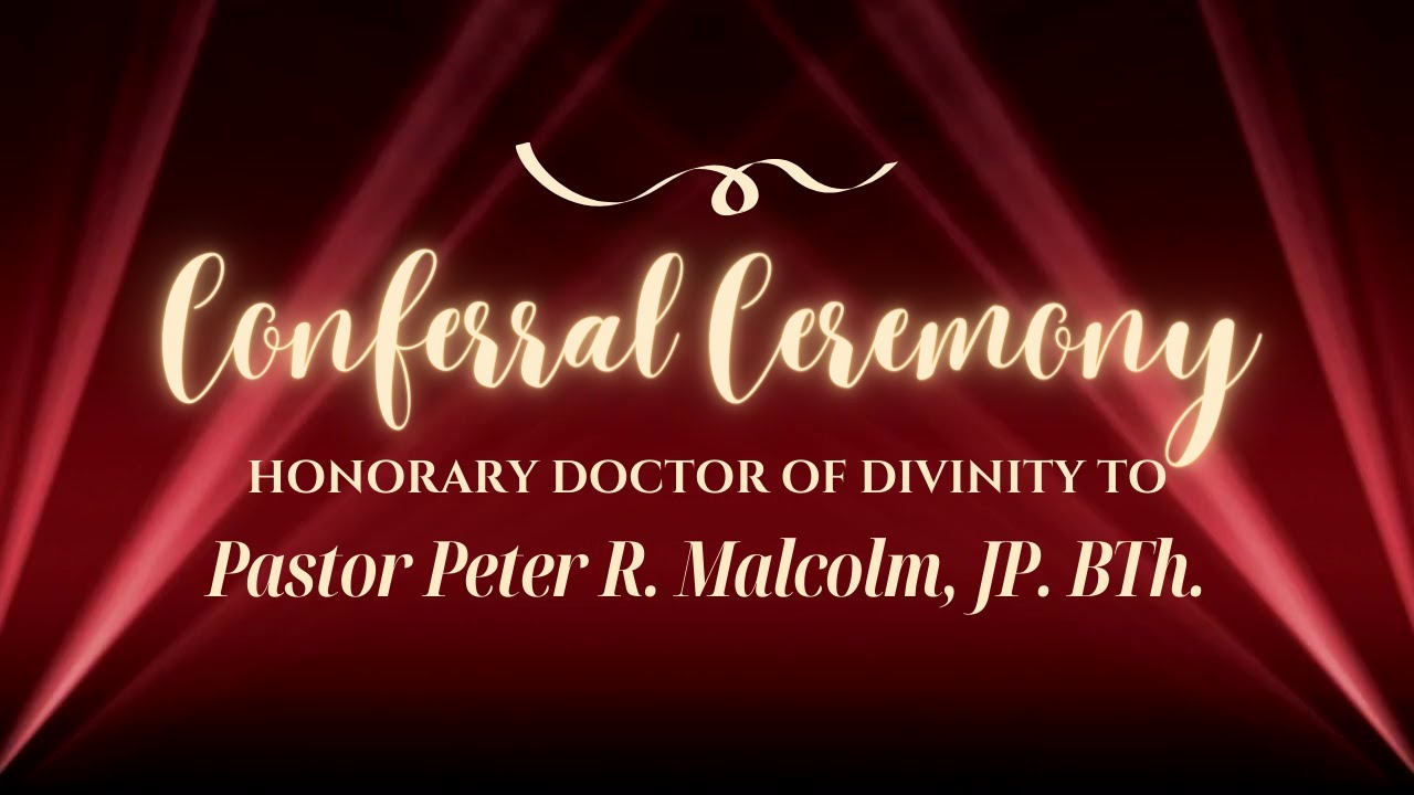 Conferral Ceremony of Pastor Peter Malcolm - YouTube
