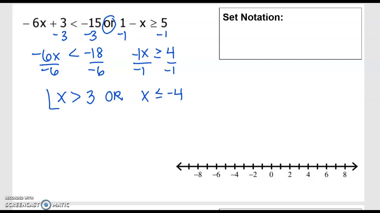 Week 2 Video 2 Compound Inequalities - YouTube