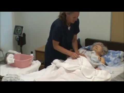 Provide resident a partial bed bath and back rub - YouTube