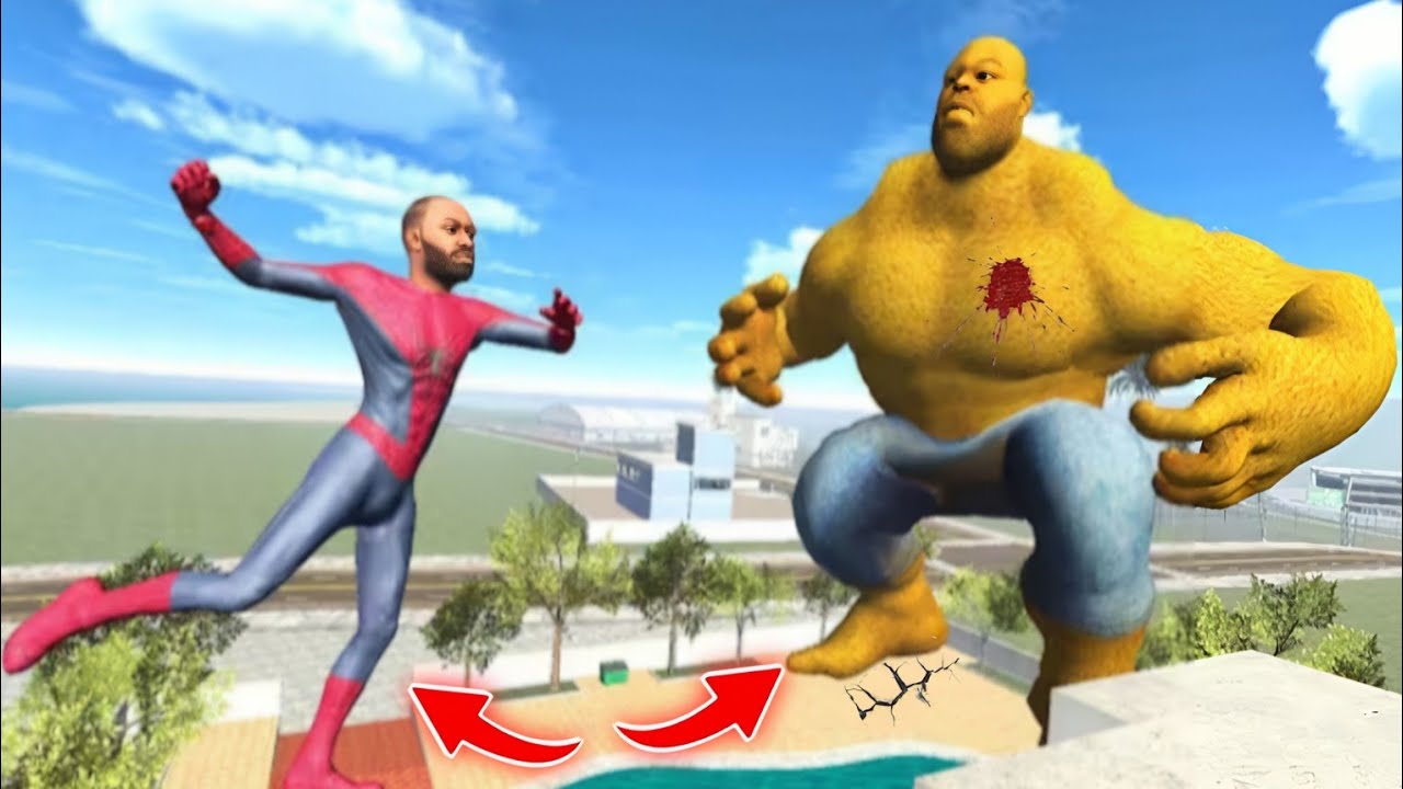 Franklin spiderman Vs Sand hulk 😧 in indian bike driving 3d - YouTube