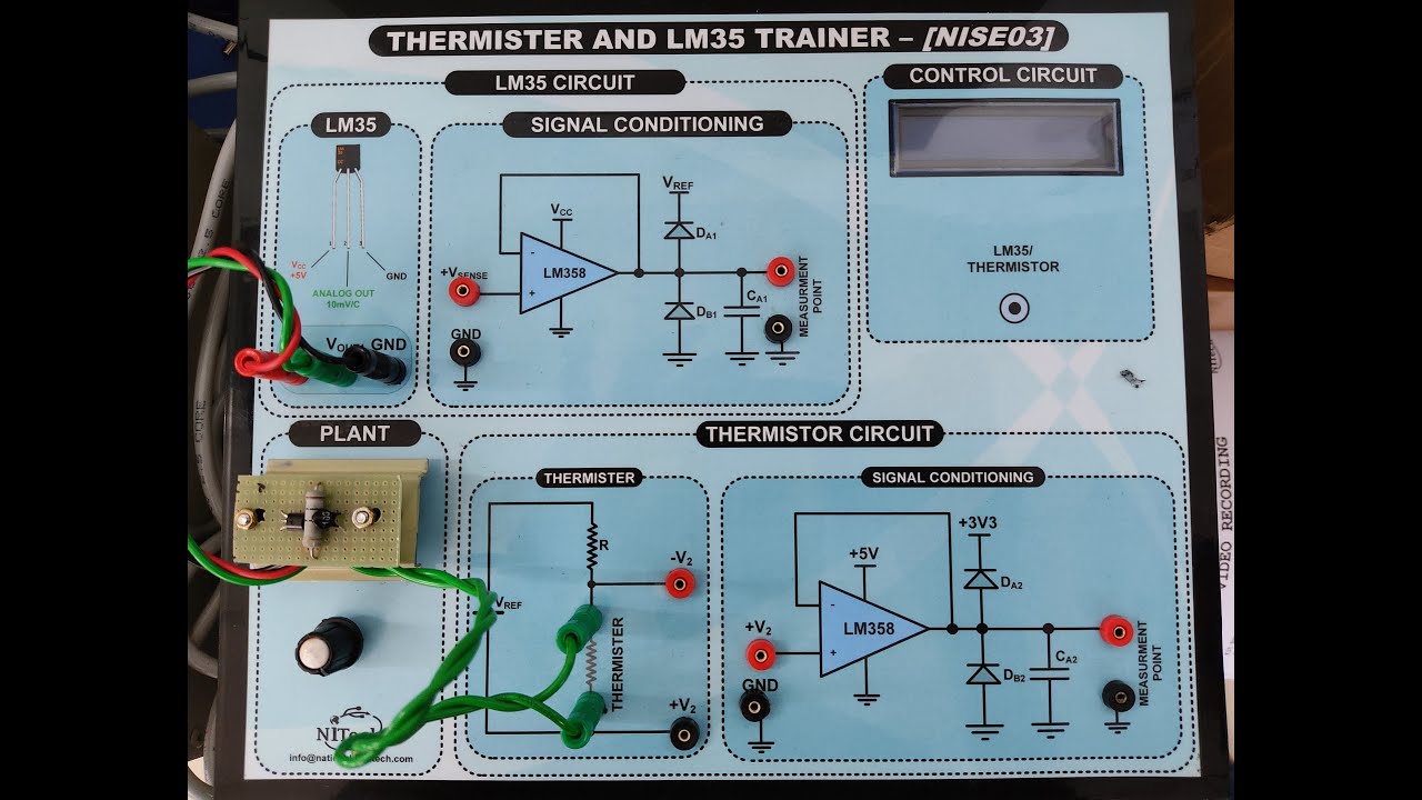 INTRODUCTION AND WORKING OF THERMISTOR AND LM35 TRAINER KIT - YouTube