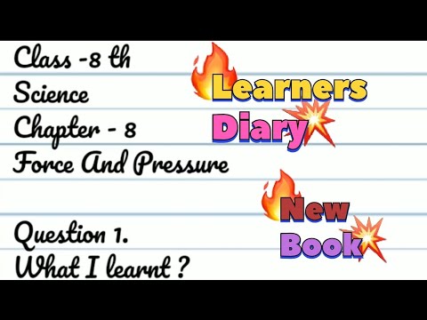 Learners Diary /Class 8 / Science / Ch - 8. force and pressure / New ...