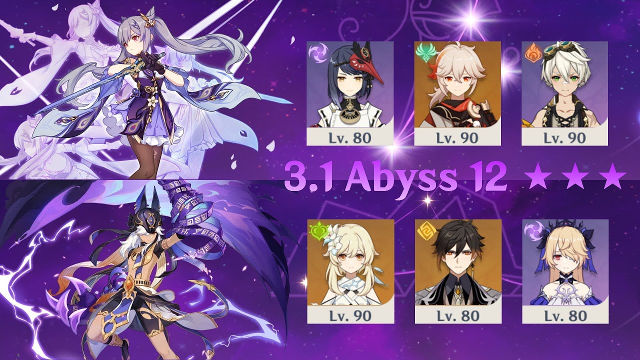 【3.1】C6 Keqing Electro Team | C0 Cyno Aggravate Team Abyss 12【Genshin ...