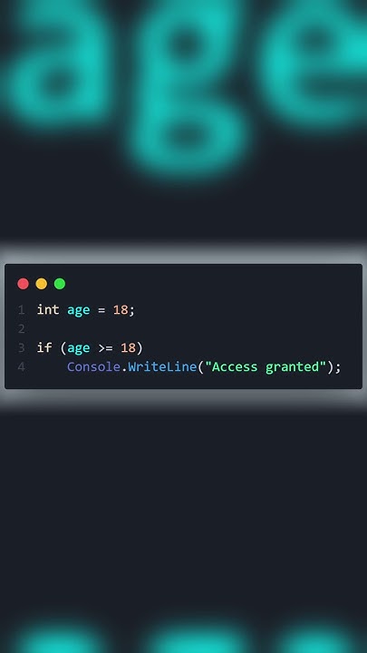 C# Check: Is age 18 or more? #shorts #coding - YouTube