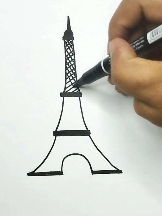 How to draw a eiffel Tower easily - YouTube