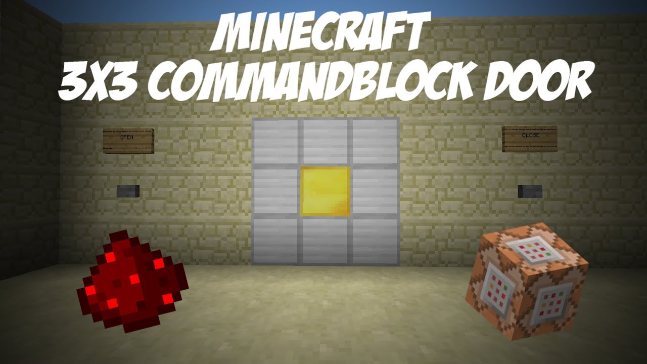 [Minecraft] 3x3 Command Block Door | Falling Iron/Gold Blocks!? - YouTube