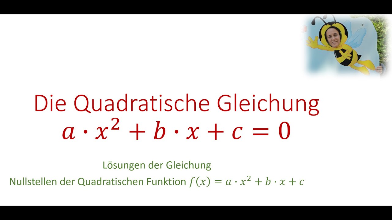 Die Allgemeine Quadratische Gleichung - YouTube
