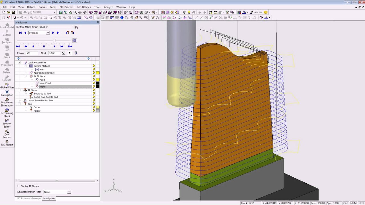 Cimatron E11 Usinagem helicoidal - YouTube