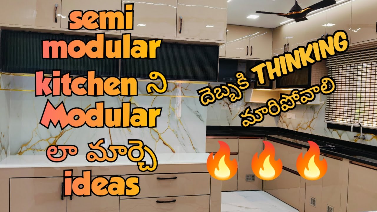 Trending modular kitchen tips|| modular look in a semi modular kitchen ...