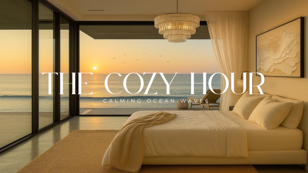 Cozy Luxury Beach House Ambience | Relaxing Ocean Waves for Sleep ...