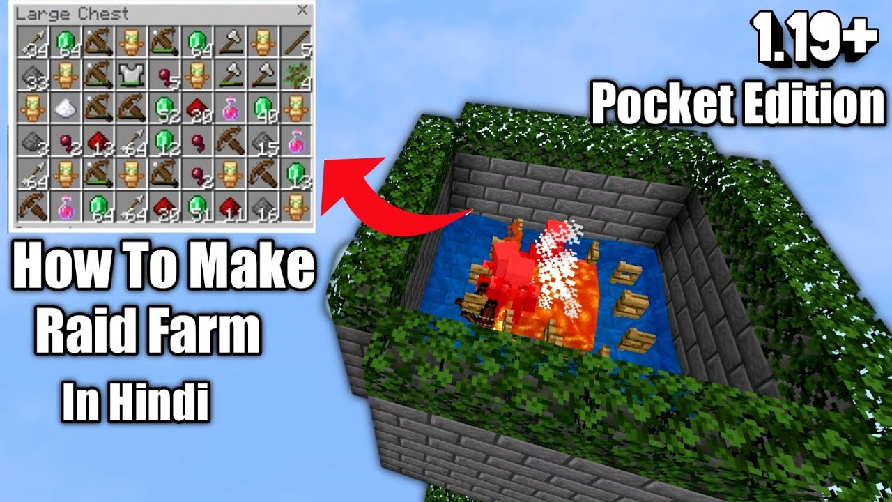 How to Make Raid Farm in Minecraft pe 1.19 | (MCPE/Bedrock) | How to ...