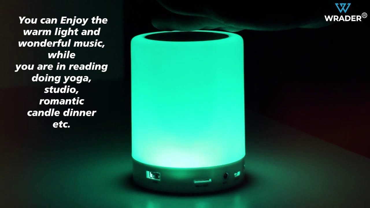 Smart Touch Night Light with Bluetooth Music Speaker, Dimmable Color ...