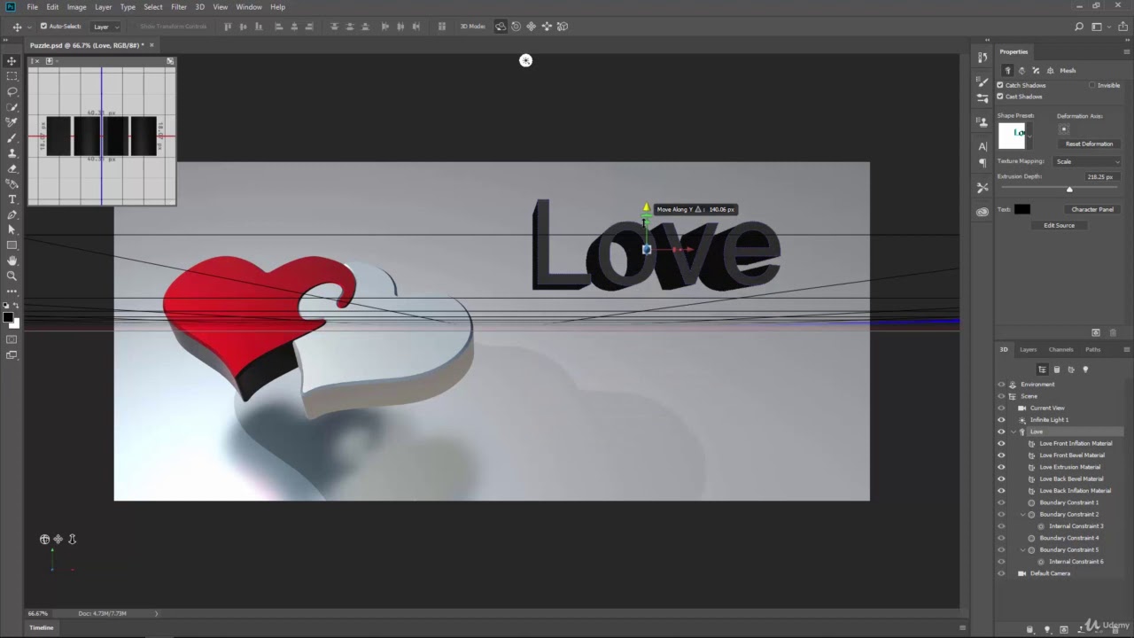 Extruding Type to 3D Adobe Photoshop CC Tutorial (Part-113) - YouTube